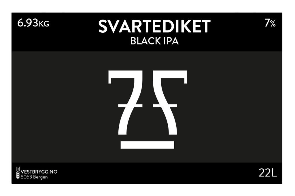 7 Fjell Svartediket Black IPA 22L Ølsett - Vestbrygg AS